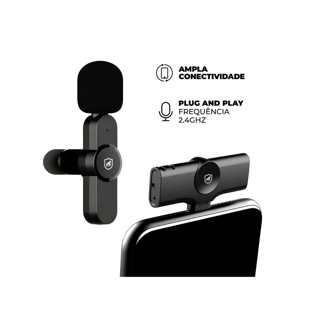 Microfone de Lapela Gorila Shield Tipo C GS-8907 - Mservice
